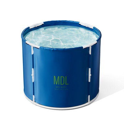 Foldable and Installation-free Adult Round Barrel Navy Blue Soaking Bathtub