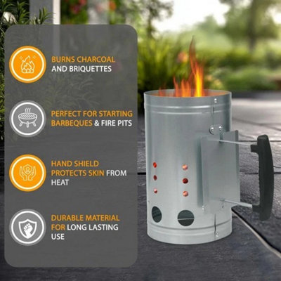 Foldable Charcoal Starter for Barbecue Grills