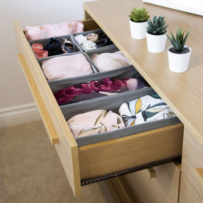 Foldable Fabric Drawer Inserts & Drawer Organisers - Set of 6 | DIY at B&Q