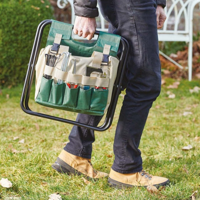 Foldable Hobby Seat - Portable Stool with Metal Frame & Storage Bag for ...