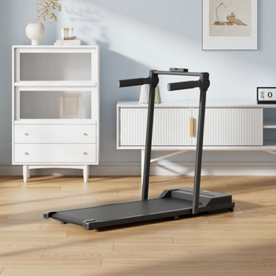 Foldable Indoor Training Treadmill with Digital Display, Black