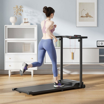 Foldable Indoor Training Treadmill with Digital Display, Black