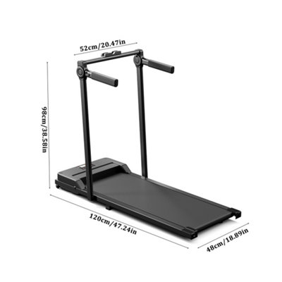 Foldable Indoor Training Treadmill with Digital Display, Black