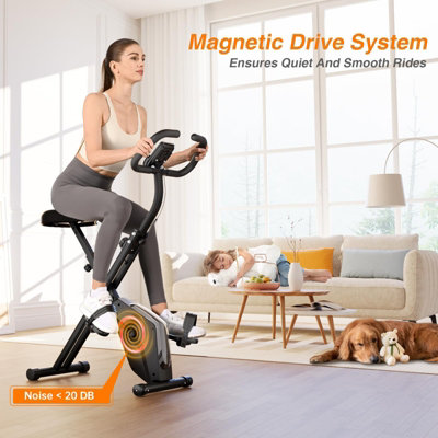 Foldable Magnetic Resistance Exercise Bike with LCD Display, Resistance ...