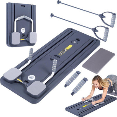 Foldable Mini Pilates Reformer Board Grey Portable Exercise Machine for ...