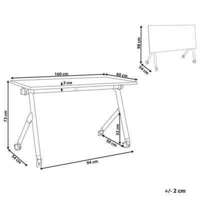 FOLDABLE OFFICE DESK BENDI DARK BROWN 160 CM 60 CM