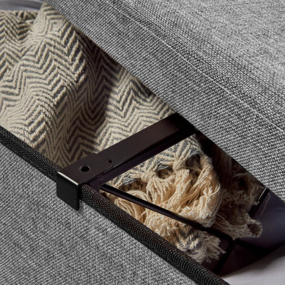 Foldable Ottoman Storage Box Footstool Grey - 110cm x 38cm