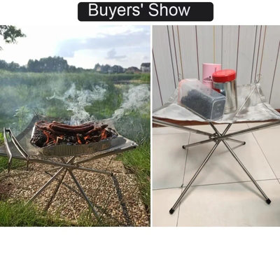 Foldable Outdoor BBQ Bonfire Rack Portable Camping Fire Pit Grill ...