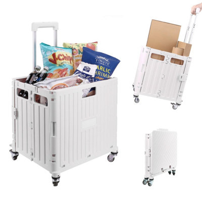 Foldable Shopping Trolley Cart Lightweight & Durable with Adjustable ...