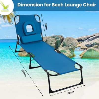 Foldable Sun Lounger Adjustable Back Rest Garden Chairs Relaxer Patio