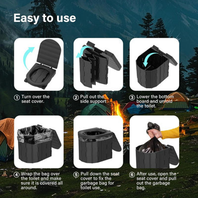 Foldable Toilet Compact Portable Toilet Potty Loo Seat Travel Camping ...
