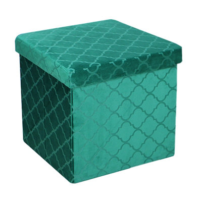 Foldable Velvet Lattice Trellis Storage Box Ottoman Cube 38cmX38cm for ...