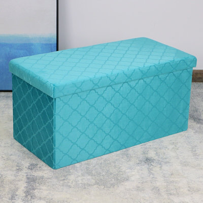 Foldable Velvet Lattice Trellis Storage Box Ottoman Cube 76cmX38cm for ...
