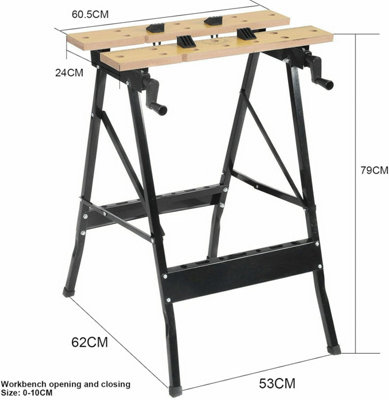 Foldable Workbench Portable Clamping Work Table Heavy Duty Steel Frame ...