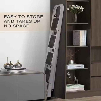 Folding 4-Step Steel Ladder with Anti-Slip Mats, Heavy-Duty Design