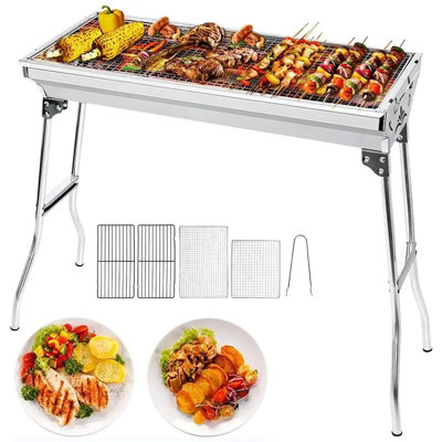 Folding BBQ Charcoal Barbecue Grill Steel Stainless Garden Picnic Camping Stove