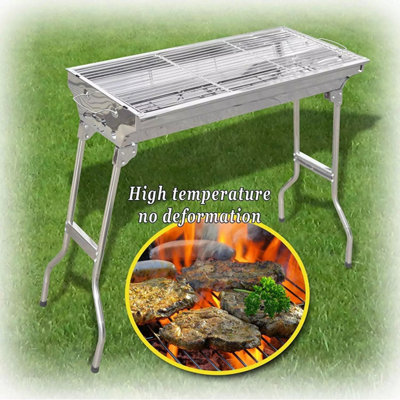 Folding BBQ Charcoal Barbecue Grill Steel Stainless Garden Picnic Camping Stove