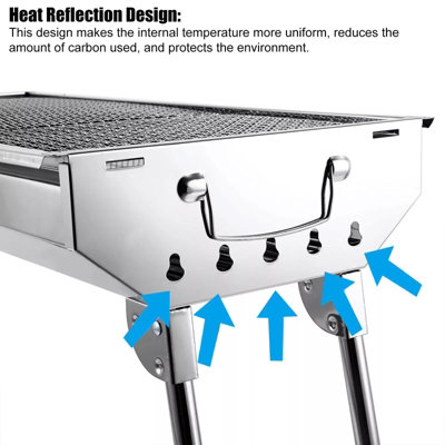 Folding BBQ Charcoal Barbecue Grill Steel Stainless Garden Picnic Camping Stove