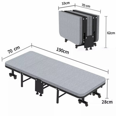 Folding Bed with Mattress, Single Guest Beds
