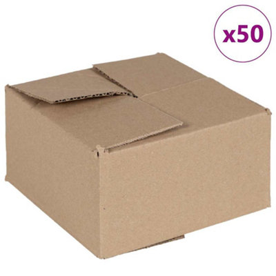 Folding Box with Storage 50 pcs Brown 15 x 15 x 8 cm Cardboard