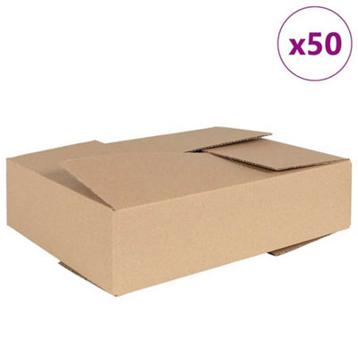 Folding Box with Storage 50 pcs Brown 40 x 30 x 10 cm Cardboard