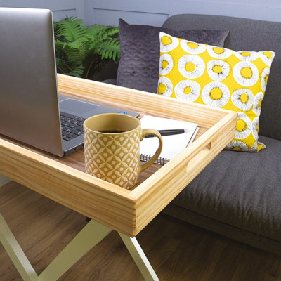 Folding Butlers Tray & Stand - Stylish Wooden Side Table with ...
