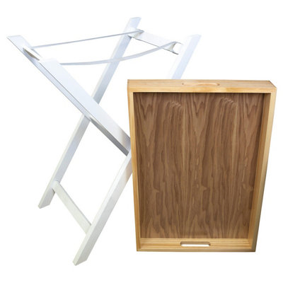 Folding Butlers Tray & Stand - Stylish Wooden Side Table with ...