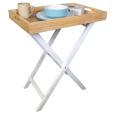 Folding Butlers Tray & Stand - Stylish Wooden Side Table with ...