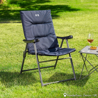 Folding Camping Chair Foam Padded High Back Fire Resistant Outdoor ...