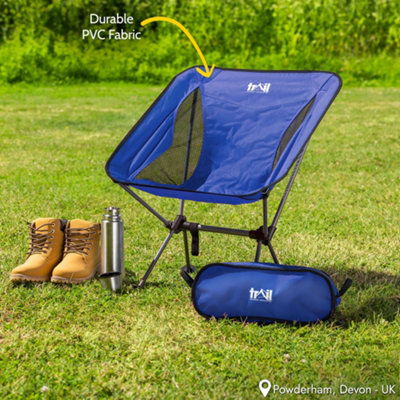 Folding Camping Chair Lightweight Portable Outdoor Garden Beach Seat Trail Blue