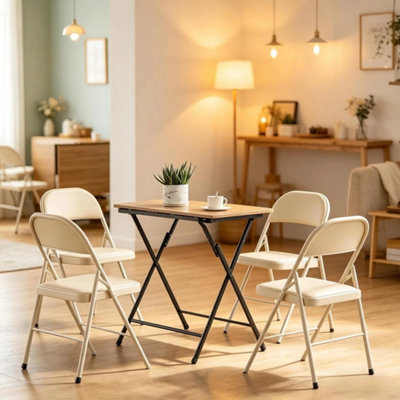 Folding Chairs Foldable Metal Space Saving Durable Padded Seats