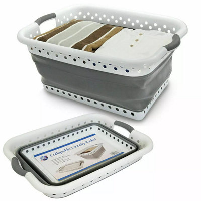 FOLDING COLLAPSIBLE LAUNDRY BASKET CLOTH WASHING