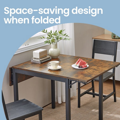 Folding Dining Table, Drop Leaf Extendable, for Small Spaces, Seats 2-4 ...