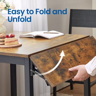Folding Dining Table, Drop Leaf Extendable, for Small Spaces, Seats 2-4 ...