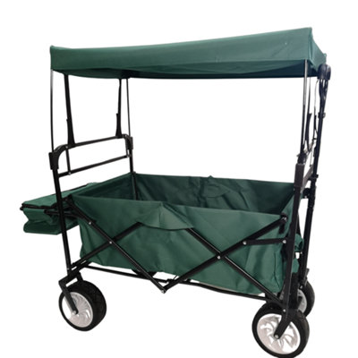 Folding Festival Camping Storage Trolley with Canopy & Waterproof Cover ...