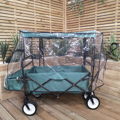 Folding Festival Camping Storage Trolley with Canopy & Waterproof Cover ...
