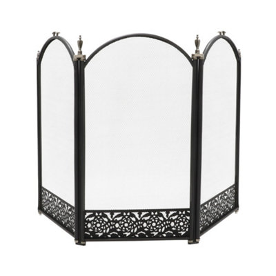 Folding Fire Guard Screen Free Standing Ashford Spark Coal Fireplace ...