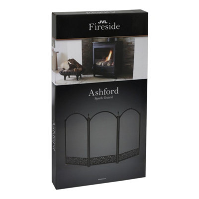 Folding Fire Guard Screen Free Standing Ashford Spark Coal Fireplace ...