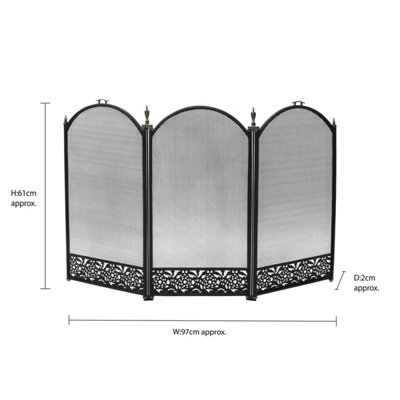Folding Fire Guard Screen Free Standing Ashford Spark Coal Fireplace ...