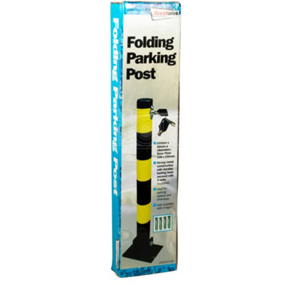 Folding Fold Down Parking Post Robust Metal Driveway Ballard With Lock ...
