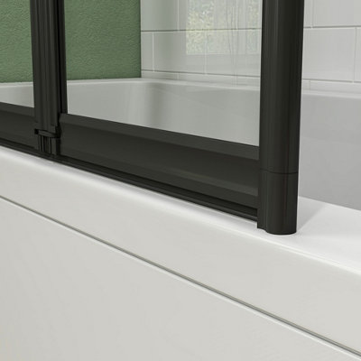 Folding Frameless Shower Screen, 1200x1400mm, 5-Panel, For Over Bathtub ...