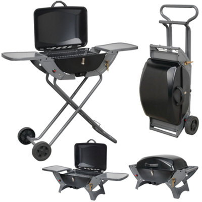 Folding Gas Barbecue Combo BBQ Trolley Portable Picnic Camping Table ...