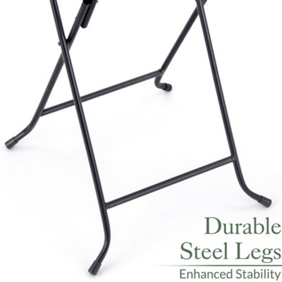 Folding Glass Table Garden Outdoor Patio Decoration Painted Round Top ...