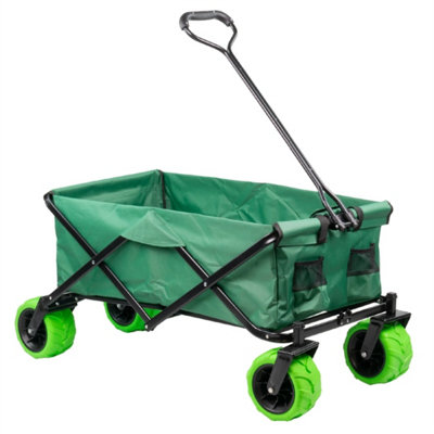 FOLDING HAND CART PORTABLE PULL WAGON FESTIVAL TROLLEY BEACH FISHING ...