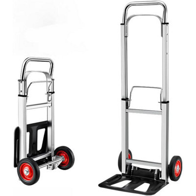 Folding Hand Truck Aluminium Heavy Duty Foldable Trolley Wheels Sack ...