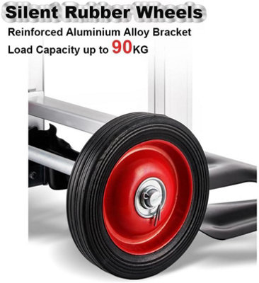 Folding Hand Truck Aluminium Heavy Duty Foldable Trolley Wheels Sack ...