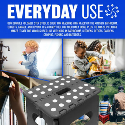 Folding Handy Step Stool - For Home, Kitchen, Bathroom, Office Flat ...