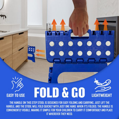 Folding Handy Step Stool - For Home, Kitchen, Bathroom, Office Flat ...