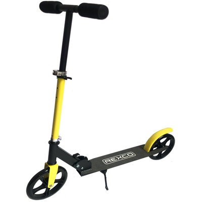 Folding Kids Teens Push Scooter Adjustable Kick Stunt Big Wheel Yellow ...