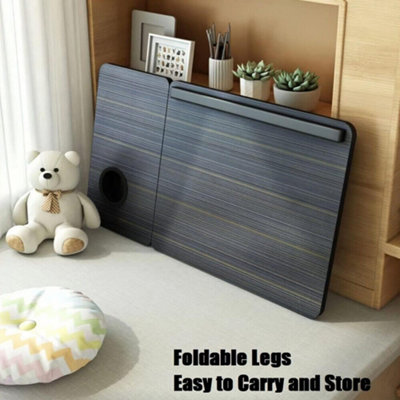 Folding Laptop Bed Tray Desk - Adjustable, Portable Table for Sofa & Floor
